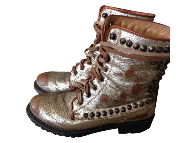 Ash Bottes Cuir Doré ref.25226 - Joli Closet