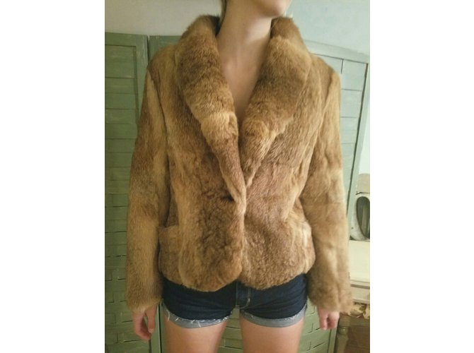 Vintage Glam: 80s NATURAL RANCH RABBIT fur Fitted Blazer jacket Coat ...