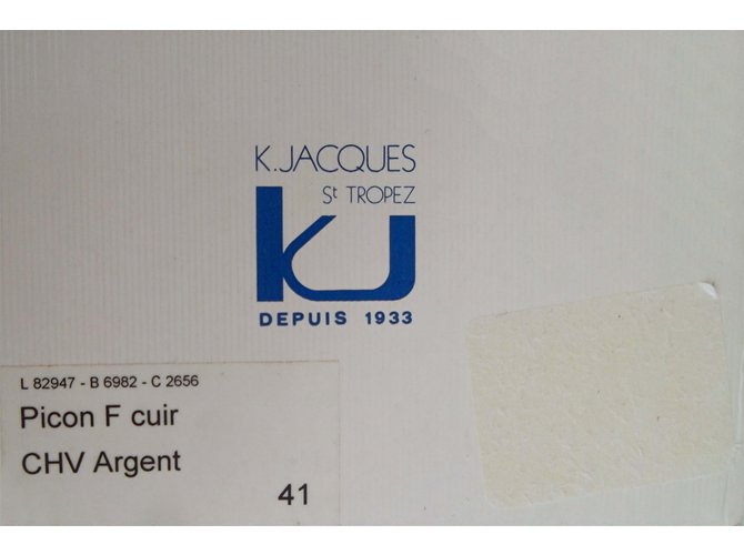 K Jacques PICON ARGENT Cuir Argenté ref.41859 - Joli Closet