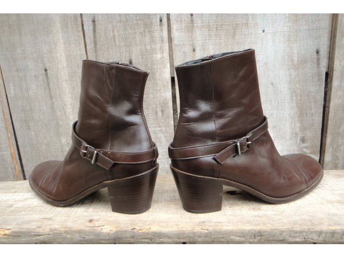 Robert Clergerie Bottines Cuir Marron ref.42594 - Joli Closet