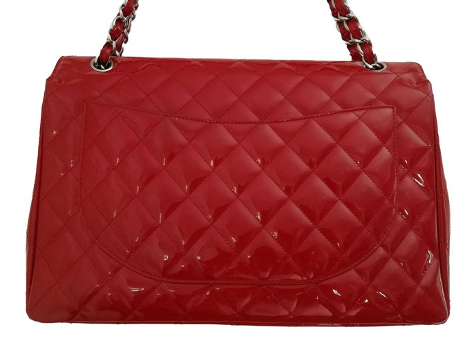 Classique Chanel Sacs à main Cuir vernis Rouge ref.46202 - Joli Closet