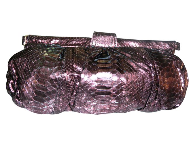 Abaco Clutch bags Purple Python ref.49193 - Joli Closet