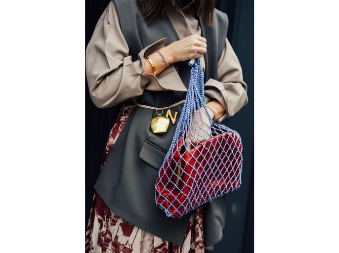 Céline Net bag Blue Cotton ref.75447 - Joli Closet