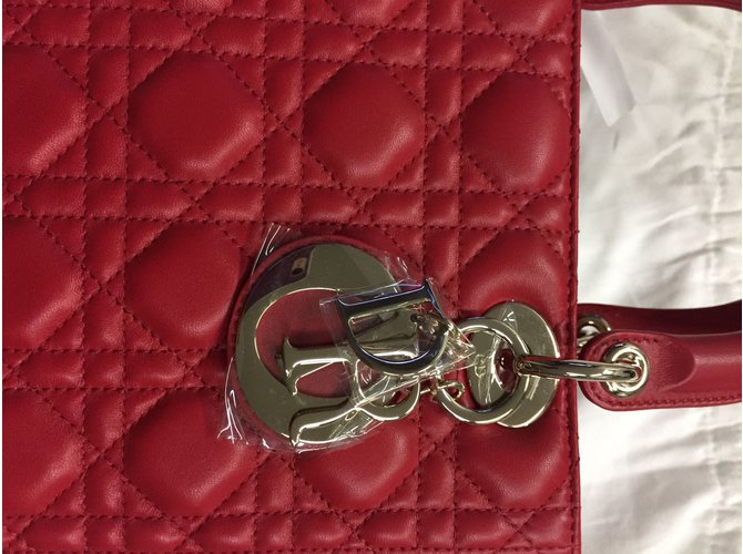 Lady dior Cuir Rouge ref.89849 - Joli Closet