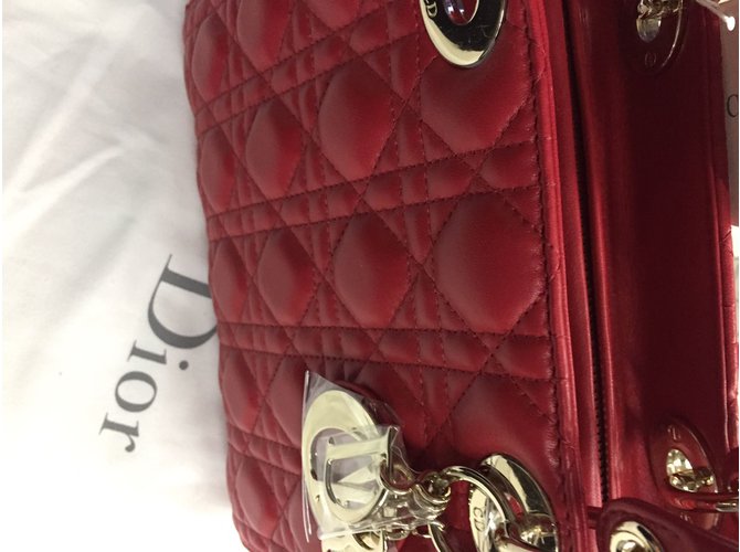 Lady dior Cuir Rouge ref.89849 - Joli Closet