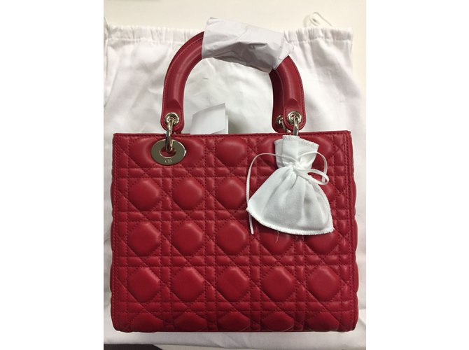 Lady dior Cuir Rouge ref.89849 - Joli Closet