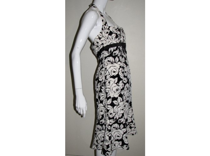 Escada Robe en soie licou Noir Blanc ref.89918 - Joli Closet