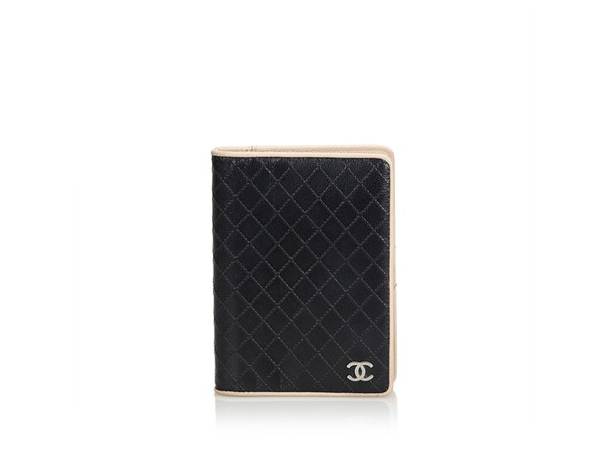 Chanel Leather Notebook Cover Brown Black Beige ref.104887 - Joli Closet