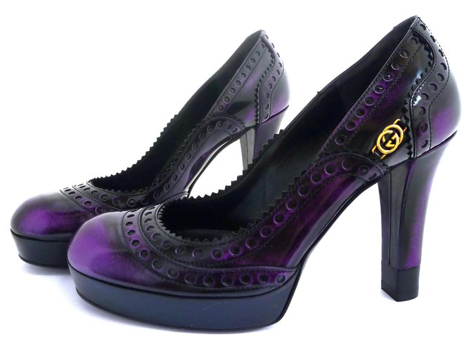 Gucci Talons Cuir Violet ref.125810 - Joli Closet