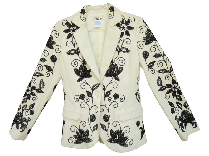 fully embroidered Chloé jacket White Cotton ref.135276 - Joli Closet