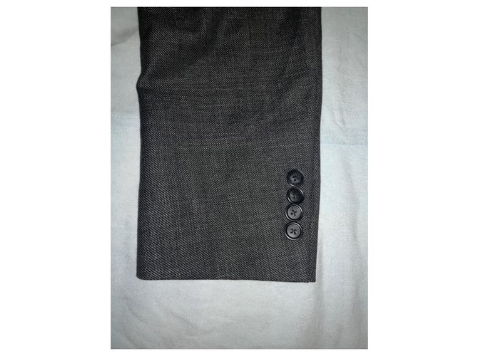 Ermenegildo Zegna Z Zegna Drop 7 Black Label Suit Jacket Laine Gris ref ...