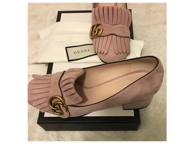 Gucci Talons Daim Rose ref.150248 - Joli Closet
