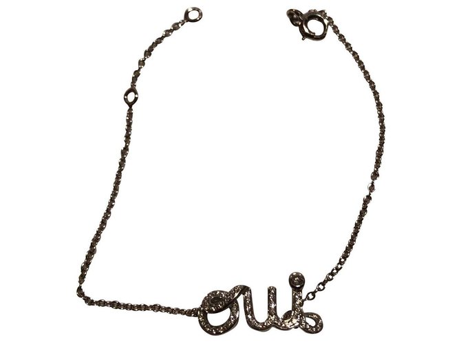 Dior Oui bracelet with diamonds OUI letters Silvery White gold ref ...