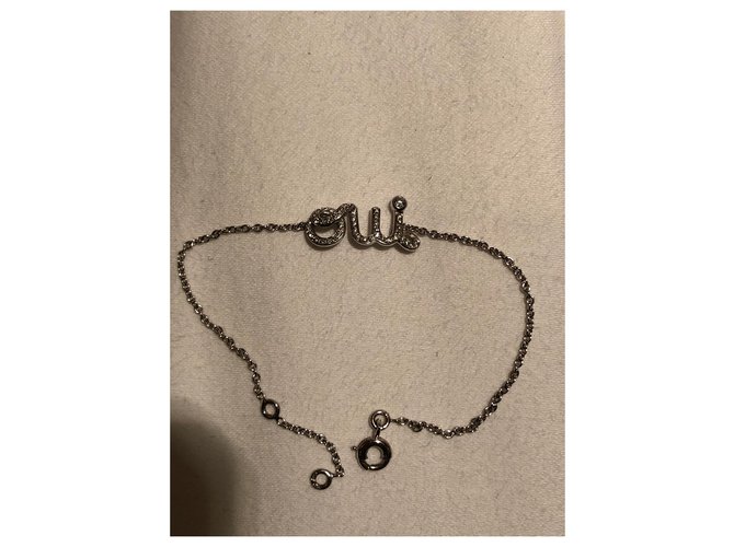Dior Oui bracelet with diamonds OUI letters Silvery White gold ref ...