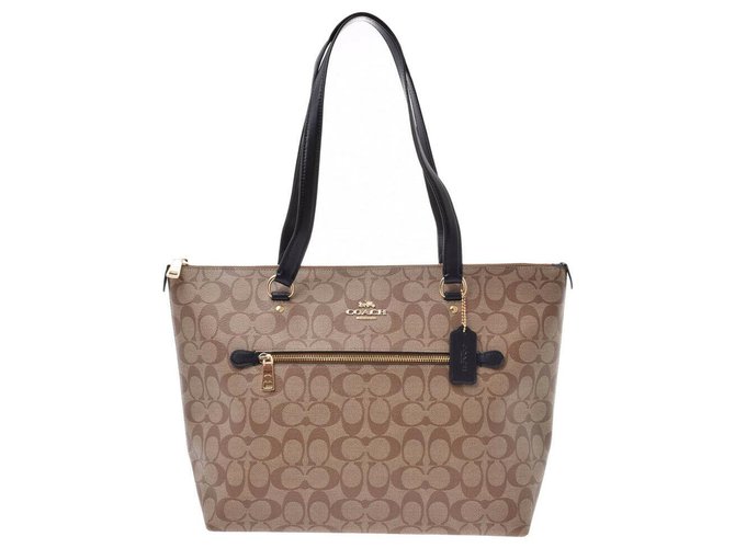 Sac cabas Signature Coach Cuir Marron ref.172892 - Joli Closet