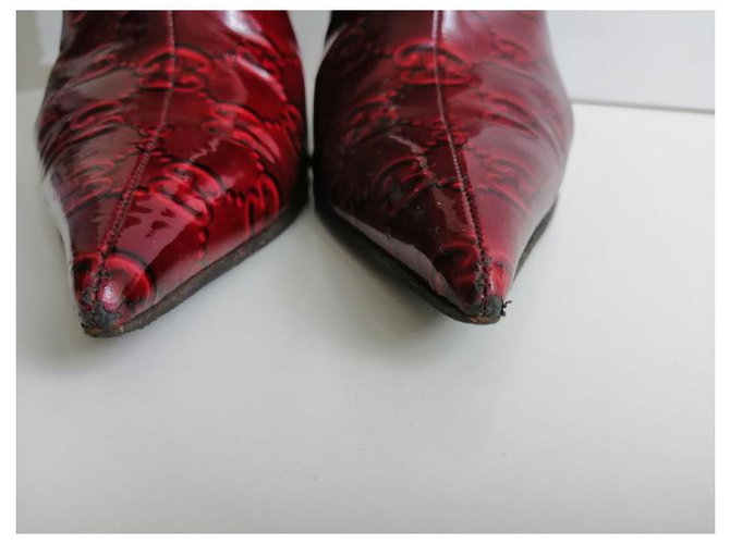 Escarpins Gucci Talons Cuir Rouge ref.176319 - Joli Closet