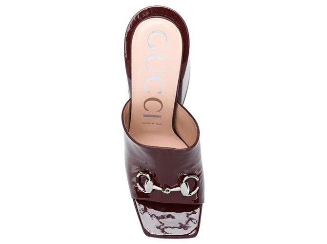 Escarpins en cuir verni rouge Gucci Lexi Cuir vernis Veau façon poulain ...