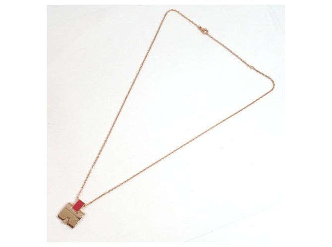 Hermès HERMES Eileen collier métal rose PG x rose ref.211957 - Joli Closet