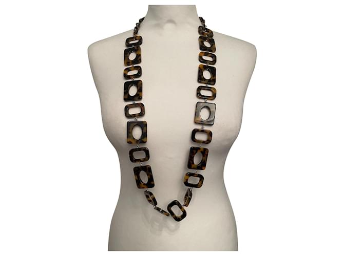 Max Mara Necklaces Brown Black Resin ref.389668 - Joli Closet