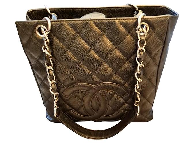 Chanel PST Petite shopping Tote bag Black Leather ref.405414 - Joli Closet