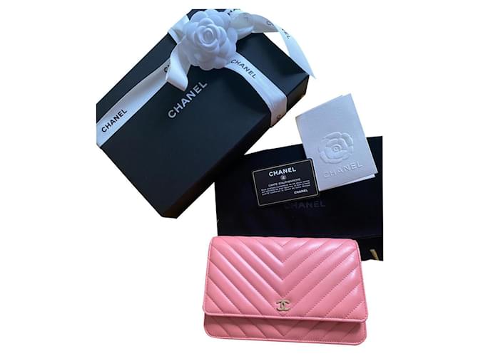 Chanel wallet on chain Pink Lambskin ref.414592 - Joli Closet