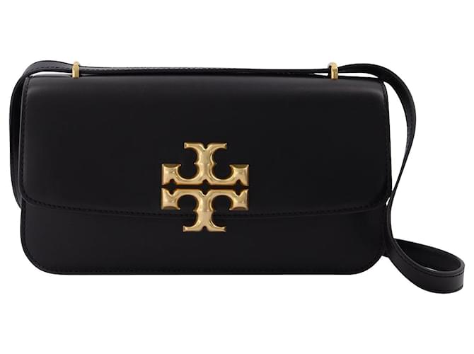 Tory Burch Petit sac à bandoulière convertible Eleanor E/W en cuir noir ...
