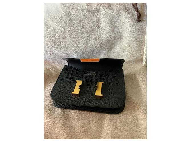 Hermès Constance slim compact Black Leather ref.616449 - Joli Closet