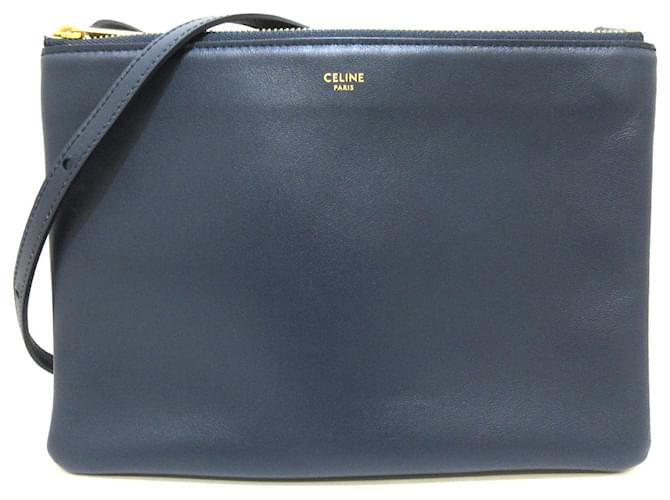 Céline Trio Navy blue Leather ref.620575 - Joli Closet