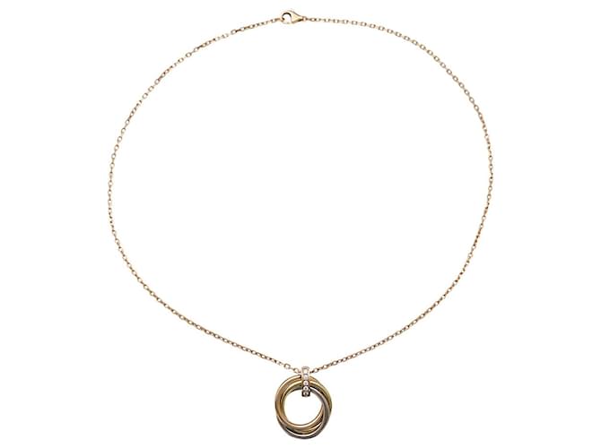 Collier Cartier, "Trinity", trois ors, diamants. Or blanc Or jaune Or ...