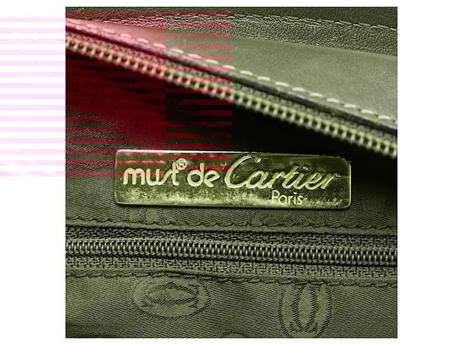 Cartier Red Must de Cartier Leather Handbag Dark red Pony-style ...