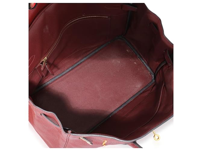 Hermès Hermes Rouge H Clemence Birkin 35 GHW Brown ref.632528 - Joli Closet