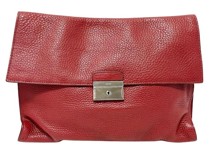 Prada Red Leather ref.637786 - Joli Closet
