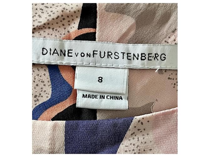 Diane Von Furstenberg DvF silk Asami dress Black Multiple colors ref ...