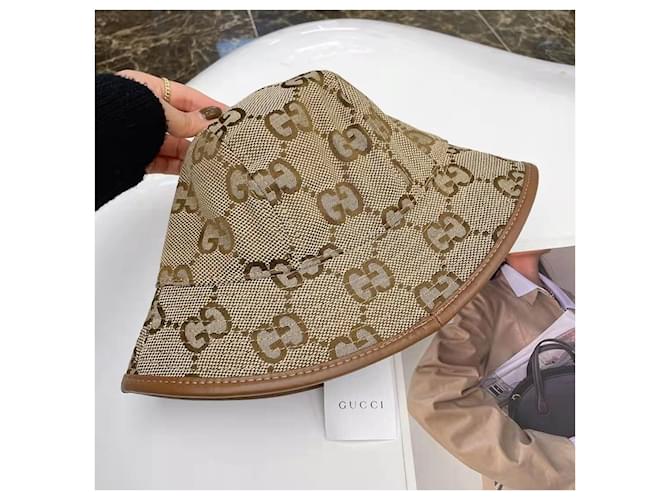 Gucci GG Hut Braun Baumwolle Wolle ref.669372 - Joli Closet