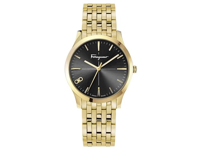 Salvatore Ferragamo Ferragamo Slim Formal Watch Golden Metallic ref ...