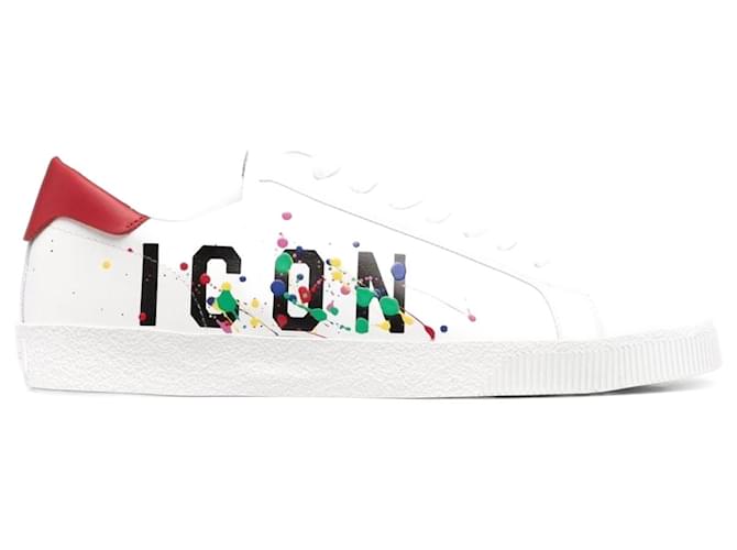 Dsquared2 Zapatillas Icon Paint/Salpicaduras Blanco Cuero ref.703857 ...