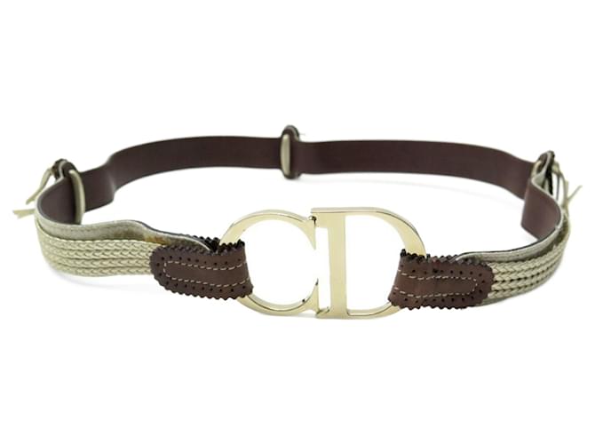 NEUER CHRISTIAN DIOR GÜRTEL LOGO CD BEIGE UND BRAUNES LEDER NEUER ...
