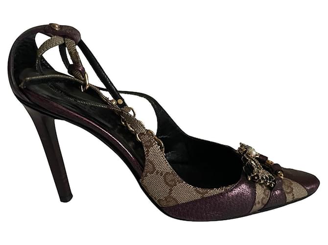 Gucci Heels Multiple colors Leather Cloth ref.743581 - Joli Closet