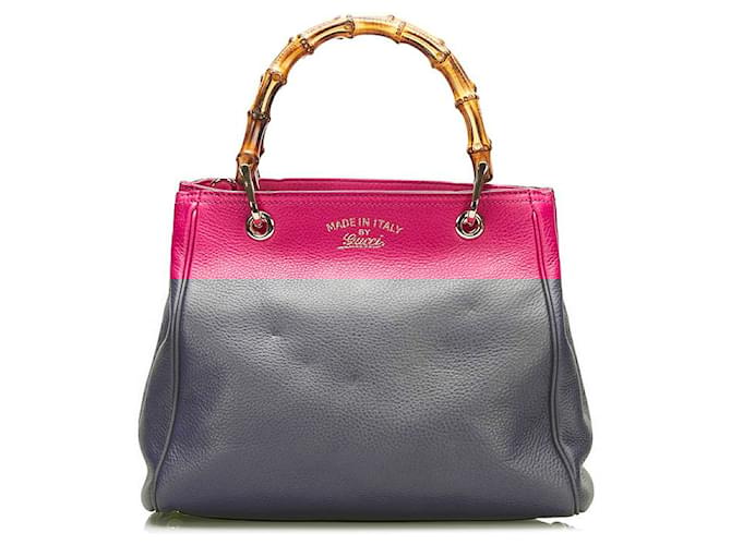 Gucci Bamboo Fuschia Leather ref.746788 - Joli Closet