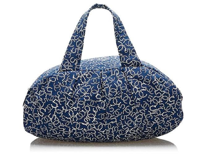 Chanel Coco x No5 Pattern Boston Bag Blue Cloth ref.766184 - Joli Closet