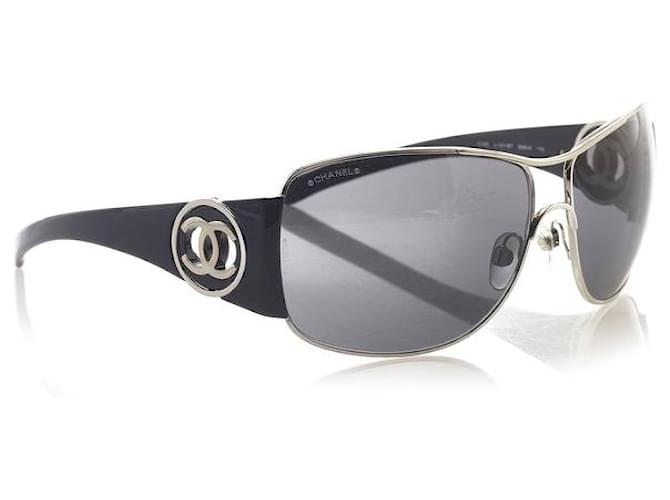 Chanel CC Logo Tinted Sunglasses 4143 Black Plastic ref.791725 - Joli ...