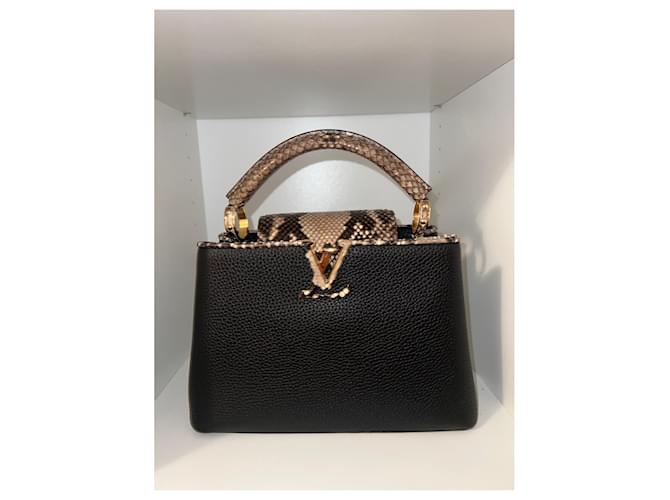 Capucines Louis Vuitton Capucine BB Black Leather Python ref.797083 ...