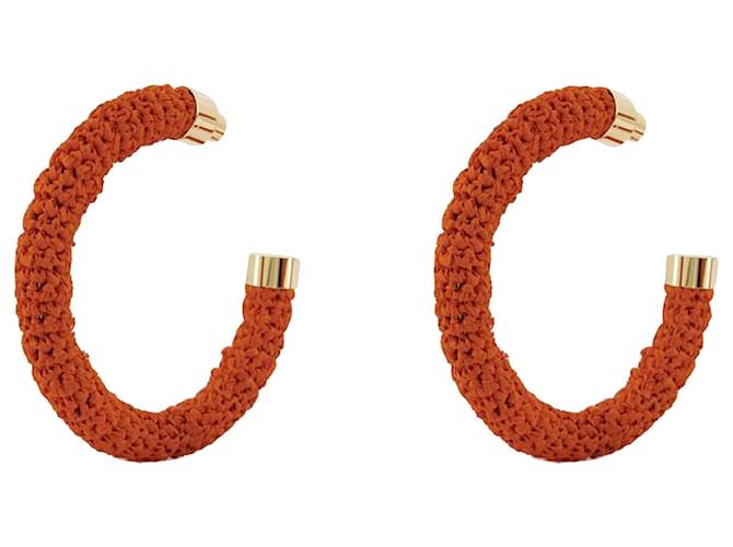 Boucle d'Oreille Les Créoles Raphia - Jacquemus - Orange - Raphia ref ...