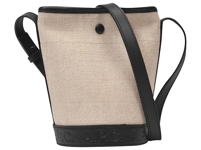 Apc Helene Small Bag in Black Canvas and Shiny Leather ref.809022 ...