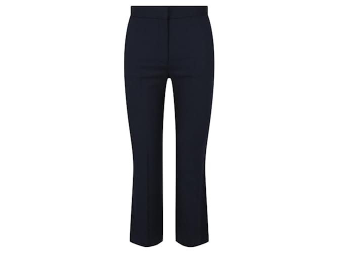Stella Mc Cartney Stella McCartney Carlie Cropped Trousers Blue Wool ...