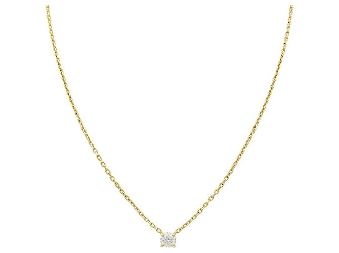 Collier solitaire Cartier, "1895", or jaune. Diamant ref.810056 - Joli ...
