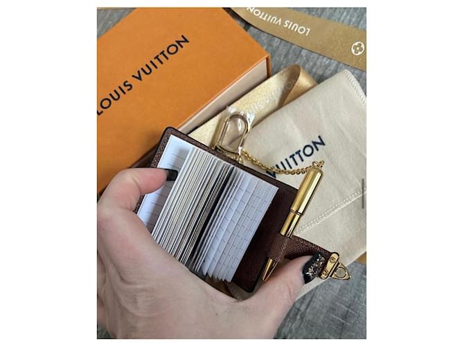 Louis Vuitton key ring Brown Black Gold hardware Leather ref.825178 ...