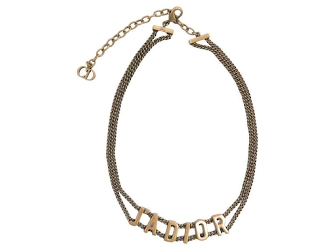 NECKLACE CHRISTIAN DIOR RAS DE COU J'ADIOR METAL DORE AGED GOLD ...