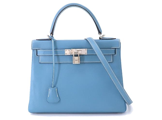 Hermès Hermes Kelly Blue Leather Ref845799 Joli Closet