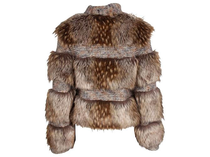 Chanel Fur Zipped Jacket in Brown Cashmere and Mohair Wool ref.846160 ...